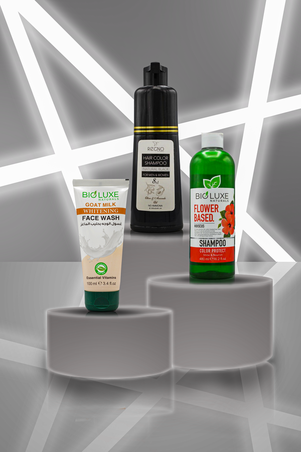 Regno Hair Color Shampoo with Bio Luxe Shampoo & Face Wash – CVB Pakistan